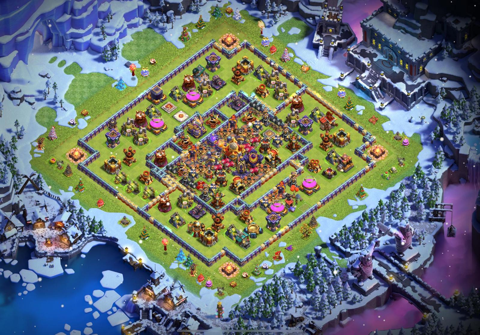 Base TH16 Thủ 1 Sao Rank 5k8 - 5k9 Cúp Huyền Thoại Clash of clans